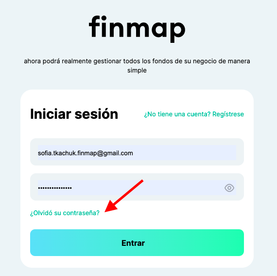 Registro y contraseña de la cuenta personal - support.finmap.online